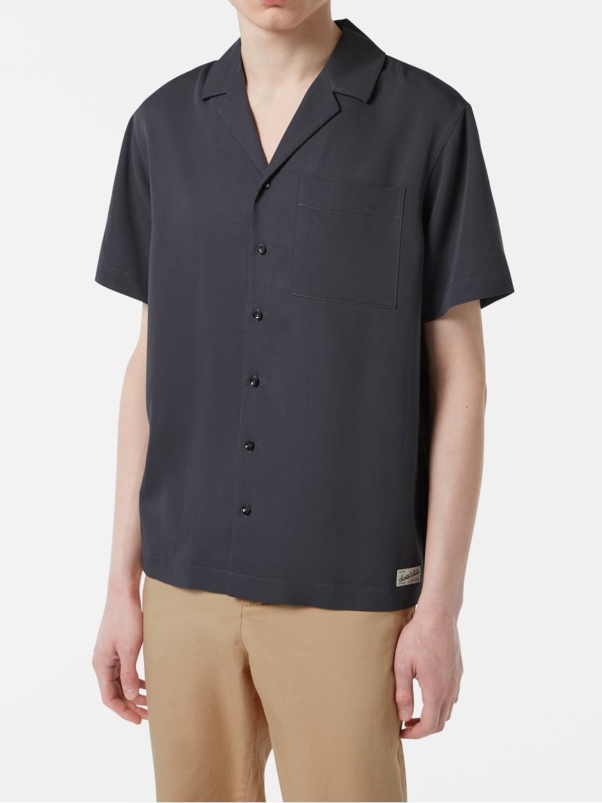 Short-sleeved regular fit sateen shirt – Scotch & Soda Amsterdam