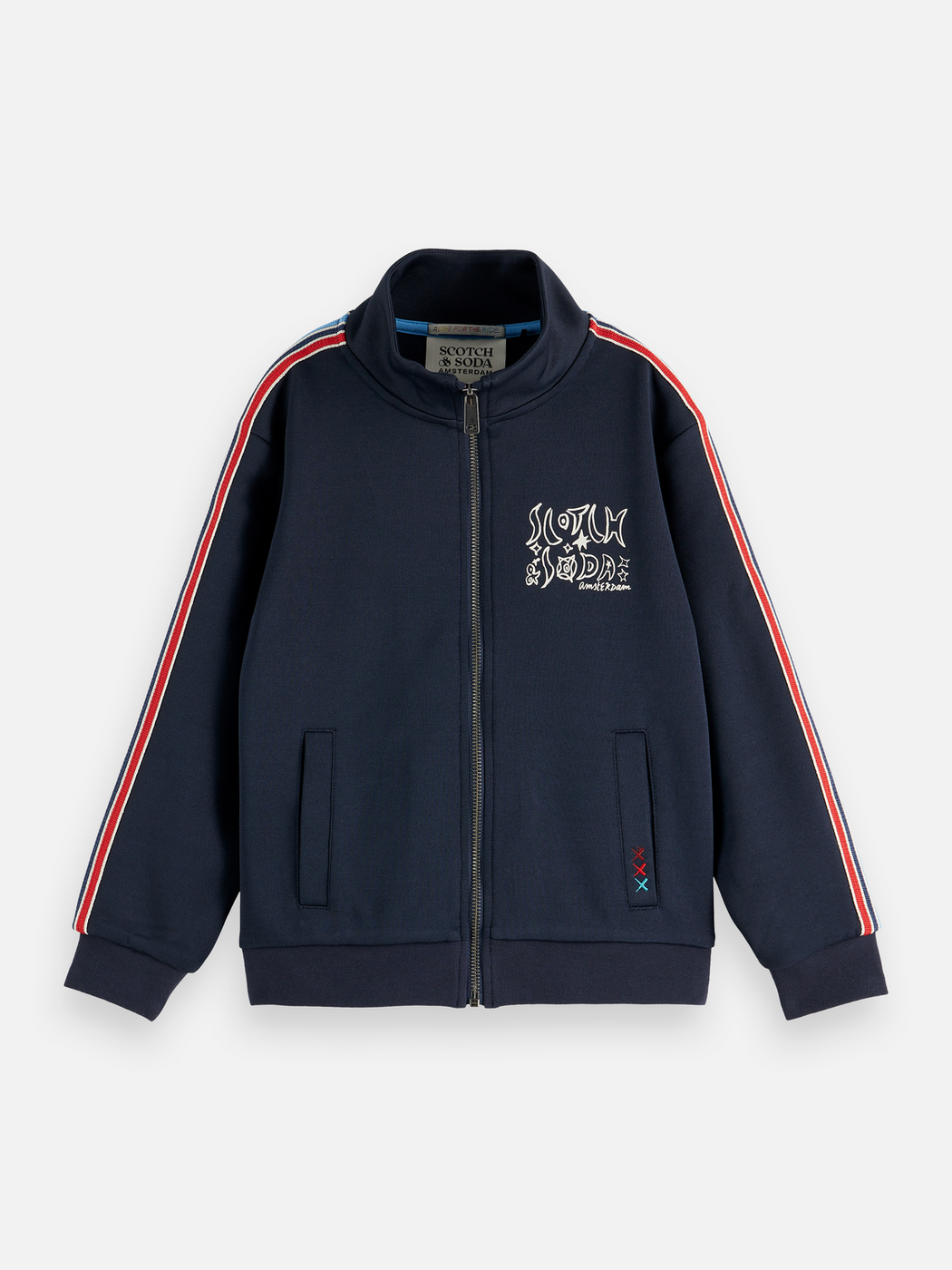 Boys Interlock zip-up track top – Scotch & Soda Amsterdam